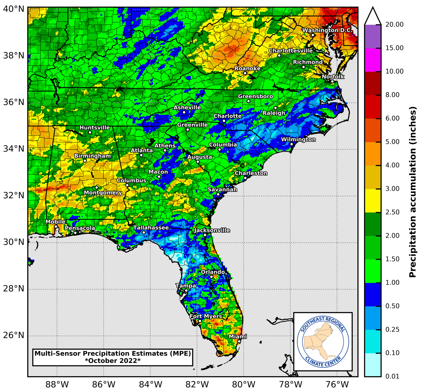 Southeast Precipitation Summary – SERCC